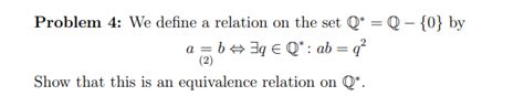 Solved Problem We Define A Relation On The Set Q Q Chegg Com