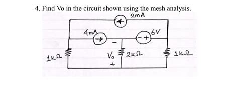 solved 4 find vo in the circuit shown using the mesh