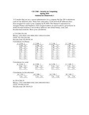 Homework 1 Solution CIS 3360 Security In Computing Spring 2010 Solution For Homework 1 1