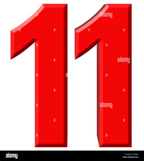 Numeral 11 Eleven Isolated On White Background 3d Render Stock Photo