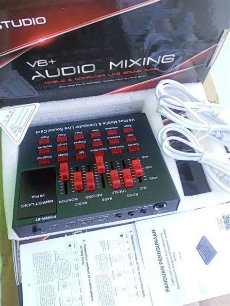 Alat Karaoke Portable Sound Card V8 Plus Taffstudio Bluethooth Audio