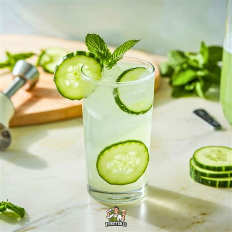 Cucumber Mint Fizz Cocktail Recipe Thirsty Tales
