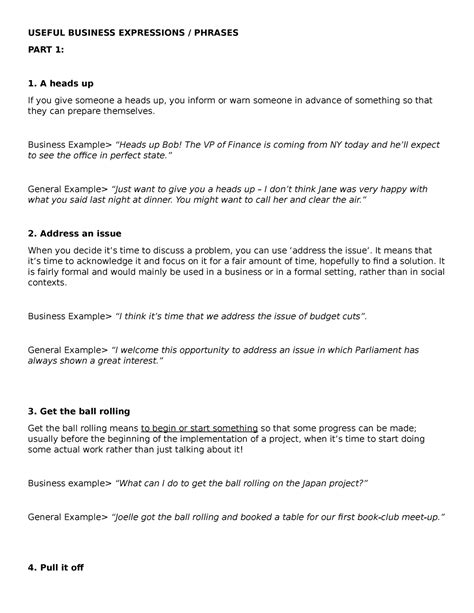Useful Business Expressions Useful Business Expressions Phrases