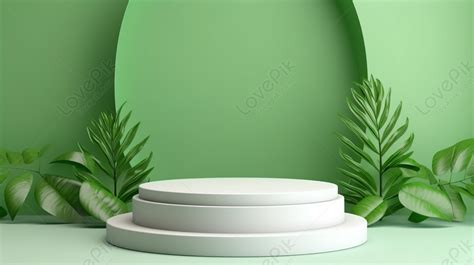 친환경 제품 디스플레이 강화 3d 흰색 포디엄 및 녹색 배경 제품 디스플레이 배경 하얀색 배경 지휘대 배경 이미지 Hd 제품 디스플레이 하얀색 지휘대 배경 사진