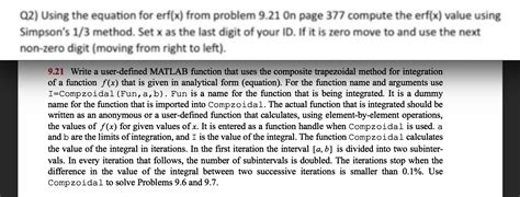 solved a 02 using the equation for erf x from problem 9 21
