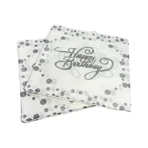 Silver Happy Birthday Napkins Maison De Fete