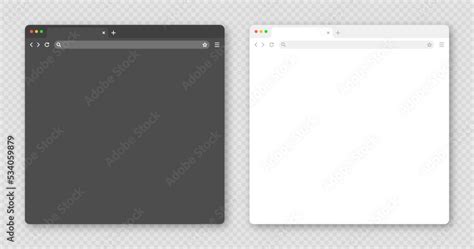 Blank Web Browser Window With Tab Toolbar And Search Field Modern