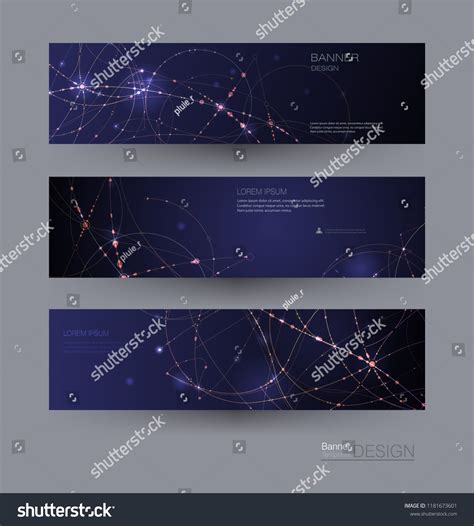 Abstract Molecules Banners Set Circle Linemolecule Stock Vector Royalty Free 1181673601