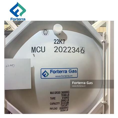 Cryogenic Liquid Argon Carbon Dioxide Storage Tank Vessel 20FT T75 ISO