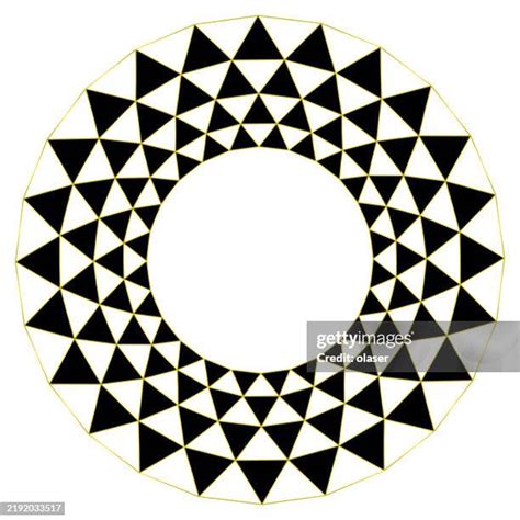 Circular Pattern Of Triangles With Yellow Outline Around Copy Space