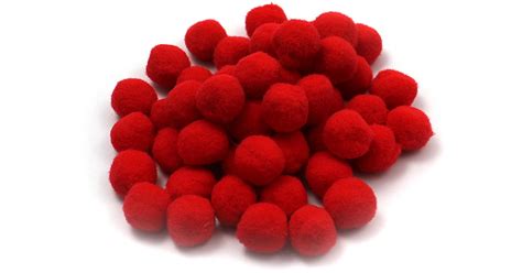 Pom Poms 1 Red 50bg Chl69530 Charles Leonard Craft Puffs