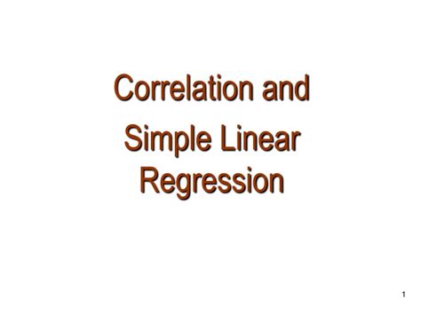 ppt correlation and simple linear regression powerpoint presentation
