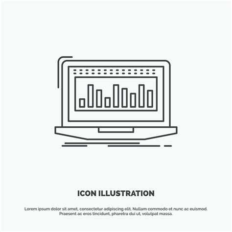 Data Financial Index Monitoring Stock Icon Line Vector Gray Symbol For Ui And Ux Website