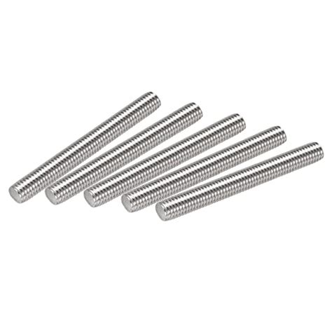 uxcell Lot de 5 tiges filetées M10 x 80 mm en acier inoxydable 304