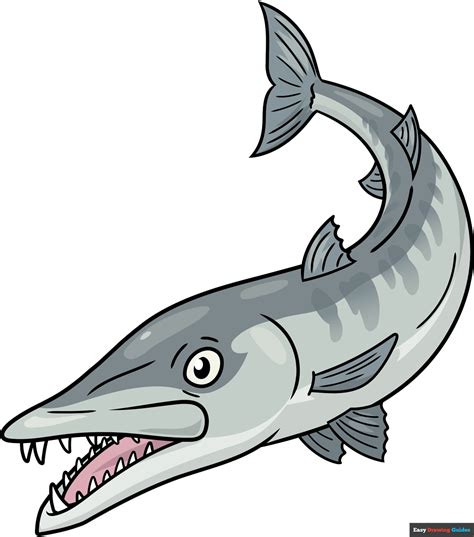 How To Draw A Barracuda Really Easy Drawing Tutorial