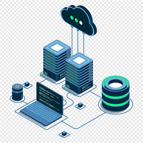 Cloud Technology Computing Concept Modern Cloud Technology Data Center Isometric Concept