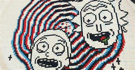 rick and morty cross stitch completed album on imgur