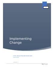 Implementing Change B P Docx Implementing Change Cit Id Teacher Kevin Tang Brian