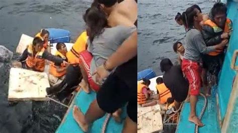 Detik Detik Penyelamatan ABK Kapal Ikan Yang Terombang Ambing Di Laut
