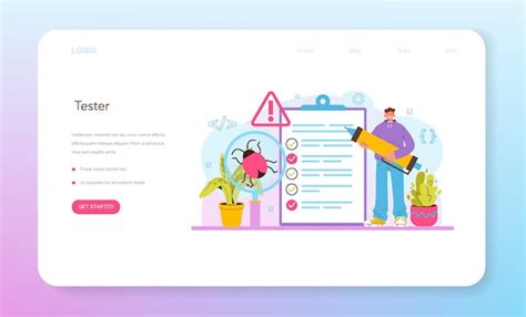 Premium Vector Software Tester Web Banner Or Landing Page Application Or Website