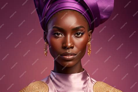 Premium Photo Sensual Black Woman Wearing African National Costume