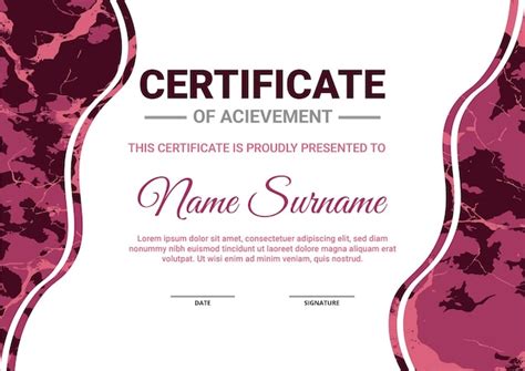 현대 럭셔리 인증서 템플릿 프리미엄 벡터