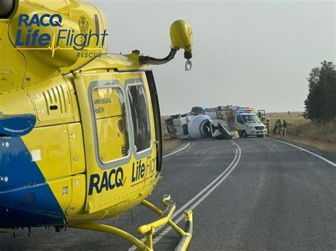 Driver Airlifted After Truck Rollover Burnett Today