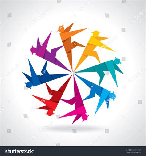 Vector Icon Teamwork Hugging Group People 스톡 벡터 로열티 프리 189999527