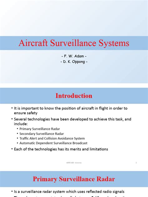 Aircraft Surveillance Systems Pdf Transponder Aeronautics Radar