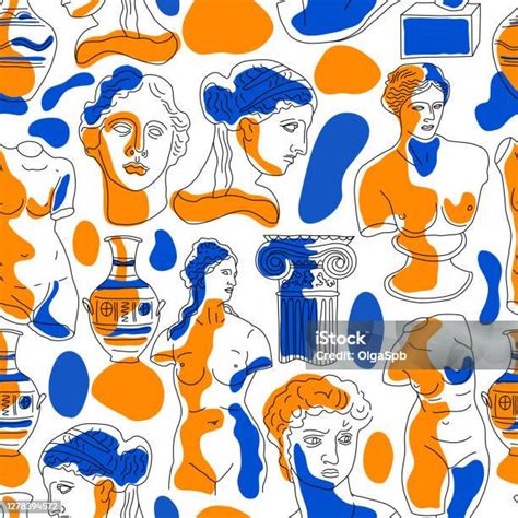 고대 그리스와 로마는 전통과 문화 벡터 원활한 패턴을 설정합니다 고대 표면 패턴 고대 그리스와 고대 로마의 선형 추세 그리스 문화에 대한 스톡 벡터 아트 및 기타 이미지