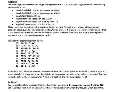 Solved Problem 6 Consider A Dynamically Scheduled