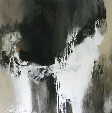 Abstraction In Monotone Fells And Water Mixed Media On Canvas