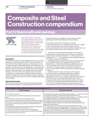 Composite And Steel Construction Compendium Part Beams With Web Openings The Institution