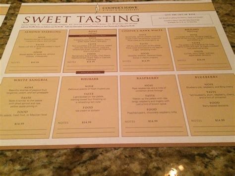 Menu At Coopers Hawk Winery And Restaurant Arlington Heights 798 W