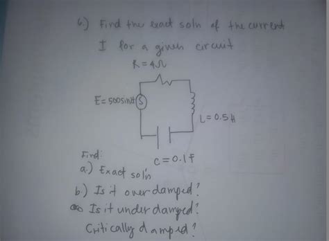 Solved Solve In Second Order Differential Equation RCL Chegg