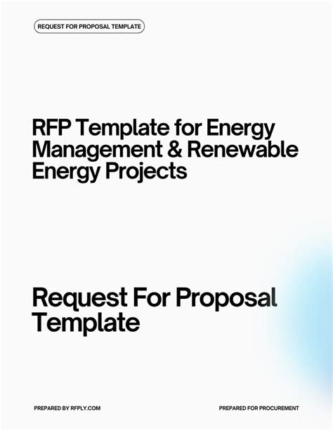 Rfp Template For Energy Management And Renewable Energy Projects