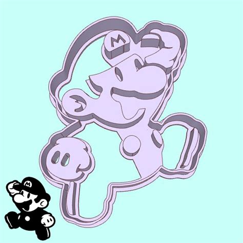 Stl File The Super Mario Bros Cookie Cutters 07 Mario Jump・3d