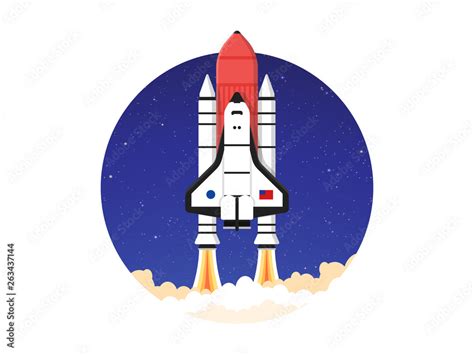 Rocket Launchrocket Shipvector Illustration Concept Stock Vector