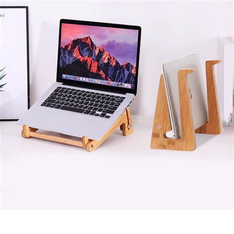 Minimalist Bamboo Wood Laptop Stand WoodOrganize