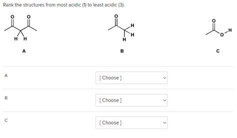 Answered Rank The Structures From Most Acidic Bartleby