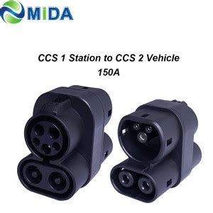 China 150A CCS 1 a CCS 2 Adaptador DC Cargador rápido Conector CCS Tipo