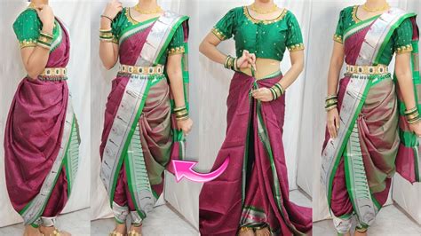 Khan Saree Draping In Dhoti Styledhoti Saree Draping Tutorialstep By