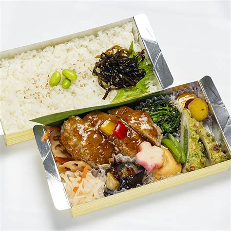 【ﾜﾝﾒｲﾝ】ｼｬﾘｱﾋﾟﾝｿｰｽハンバーグ2段弁当 ※予約限定 東京で宅配弁当・配達弁当・ロケ弁なら宅配弁当 京香 宅配弁当 京香