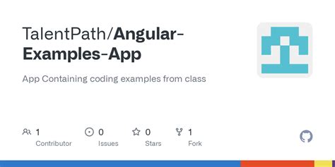 Github Talentpath Angular Examples App App Containing Coding Examples From Class