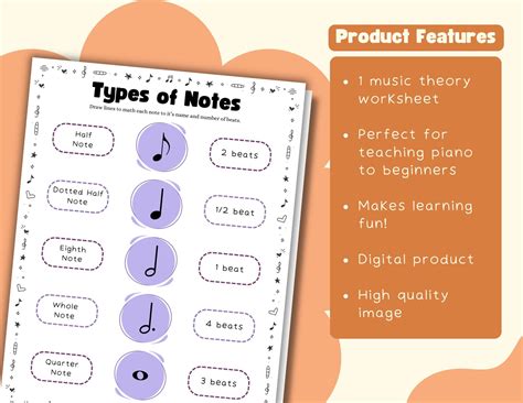 Music Note Matching Worksheet Printable Fun Music Theory Activity For Learning Note Names