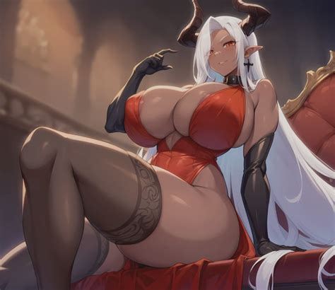 Rule 34 Big Breasts Breasts Clothed Demon Everlusting Life Female Horns Lillith Everlusting