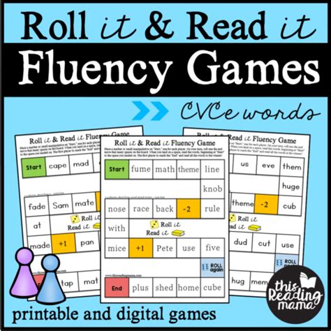 Cvce Fluency Games ~ Roll And Read This Reading Mama
