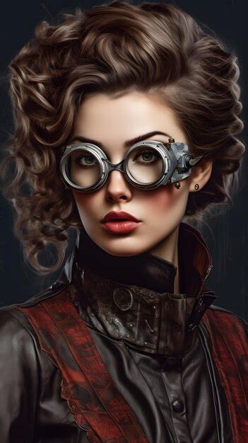 Premium Ai Image A Portrait Of An Attractive Steampunk Style Woman
