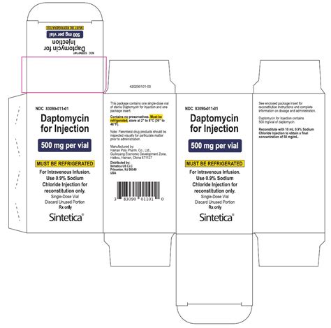 Daptomycin Injection Package Insert Prescribing Info