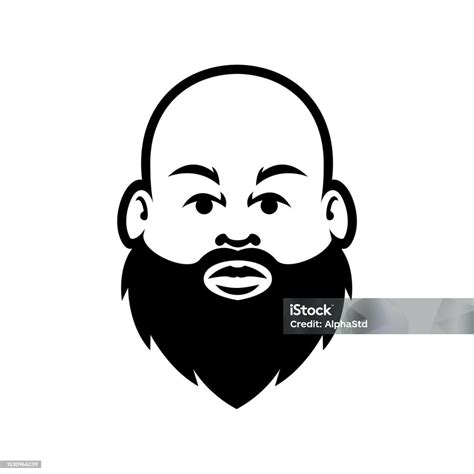 뚱뚱한 대머리 수염 남자 마스코트 그림 남자에 대한 스톡 벡터 아트 및 기타 이미지 남자 턱수염 벡터 Istock